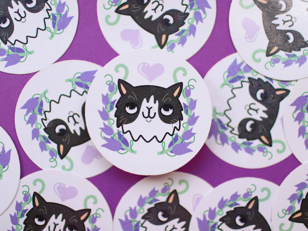 Spring Kitty Cat Holographic Vinyl Stickers | Nikki's Supply Store